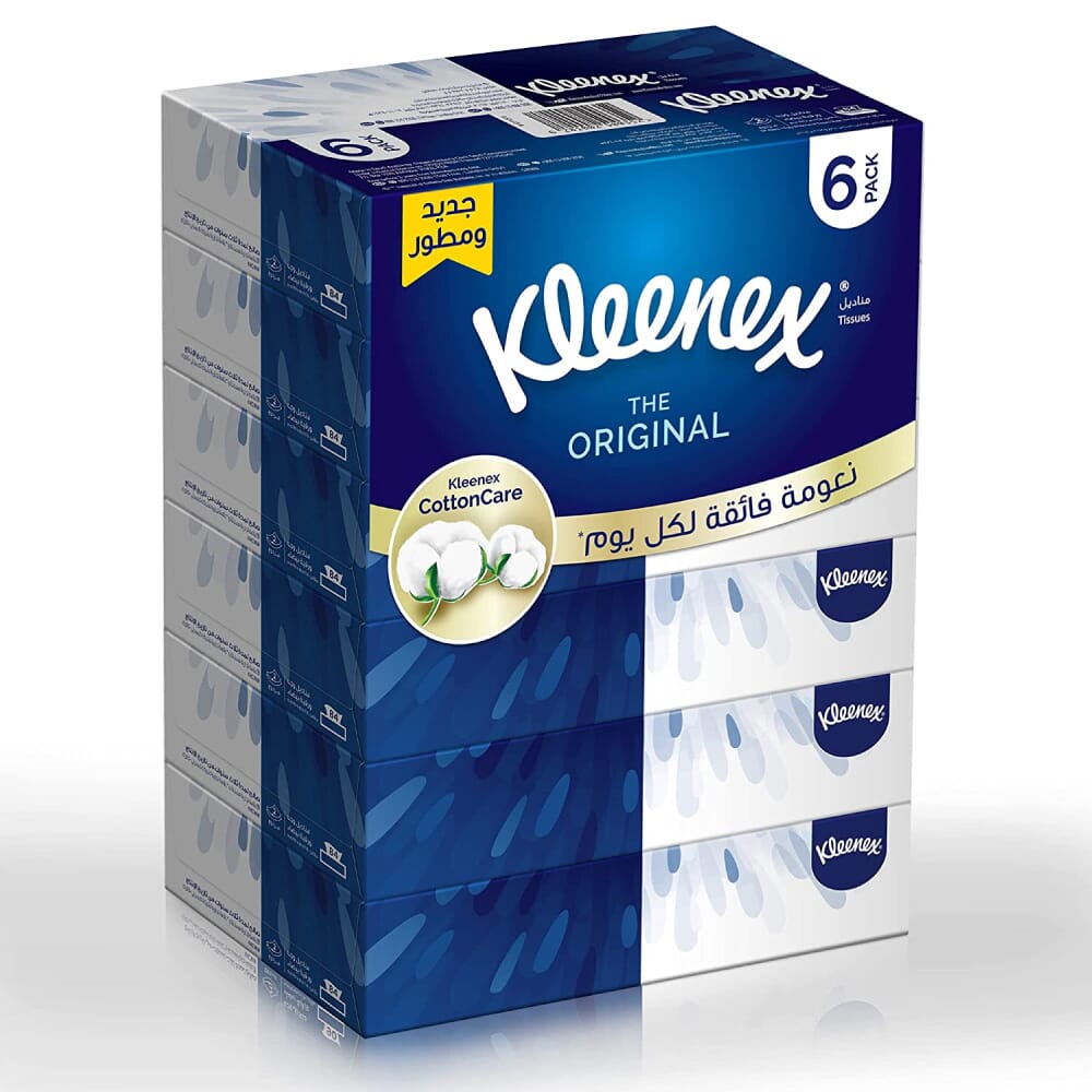 Kleenex White Facial Tissues - 84 Sheets - Pack of 6 box